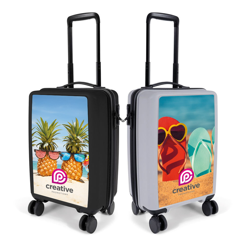 [Uitverkocht] Stickercase 20" Spinner Trolley, lichtblauw | Promofit.nl